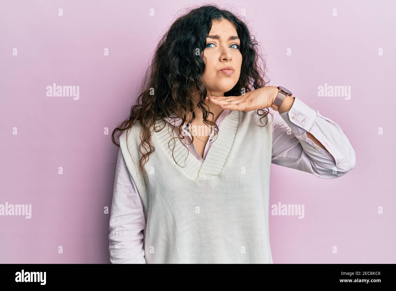 Angry young woman cutting hair hi-res stock photography and images - Alamy