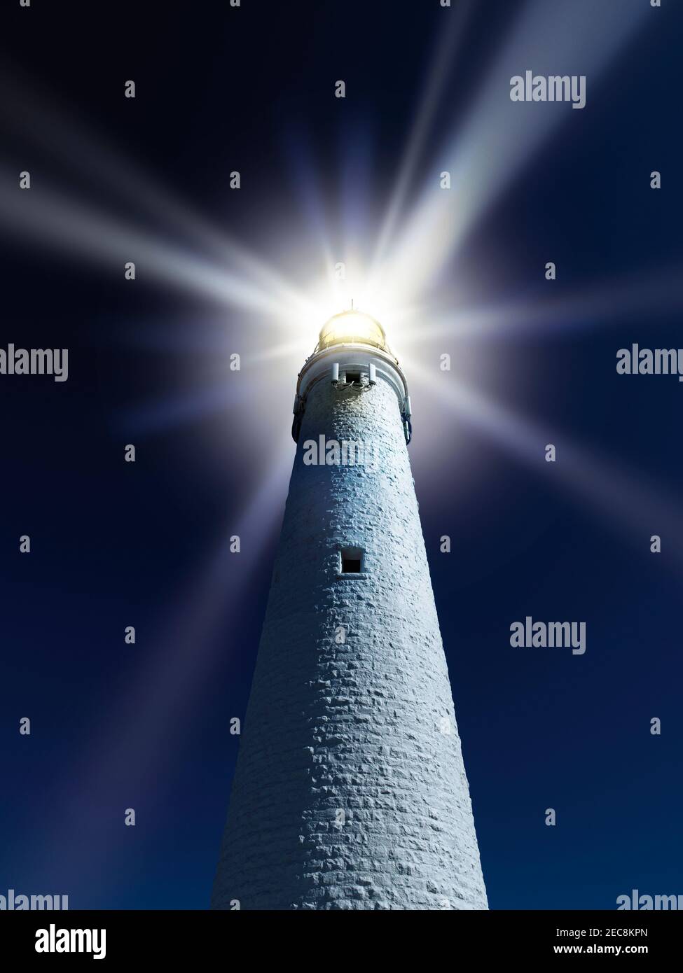 Rottnest island lighthouse with beams of light Stock Photo - Alamy