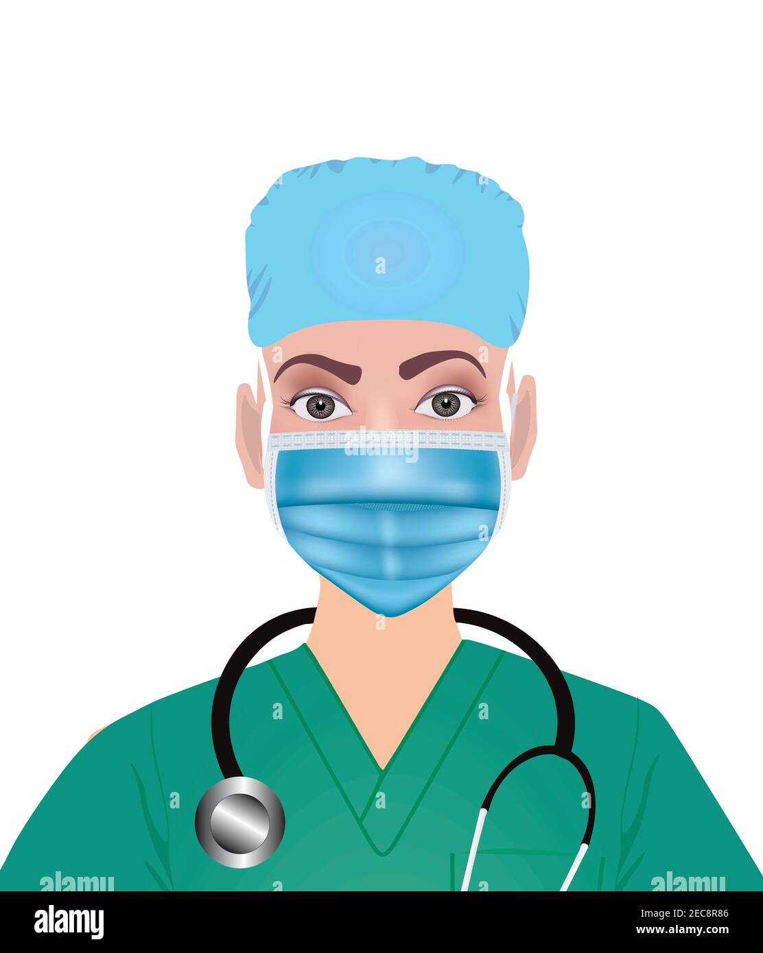 Female doctor wearing mask Stock Vector Images - Alamy