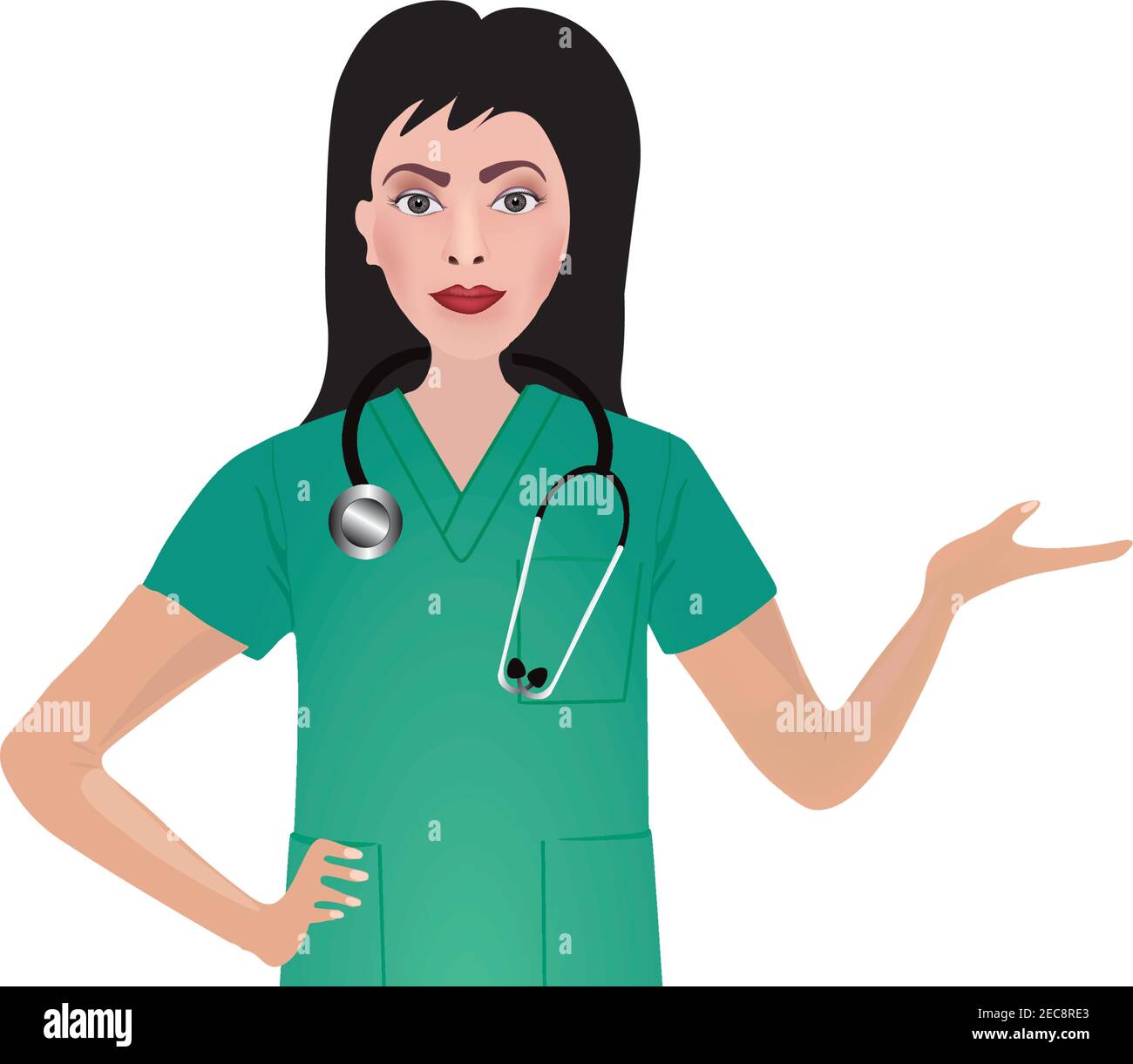 Woman doctor explaining. vector illustration Stock Vector Image & Art ...