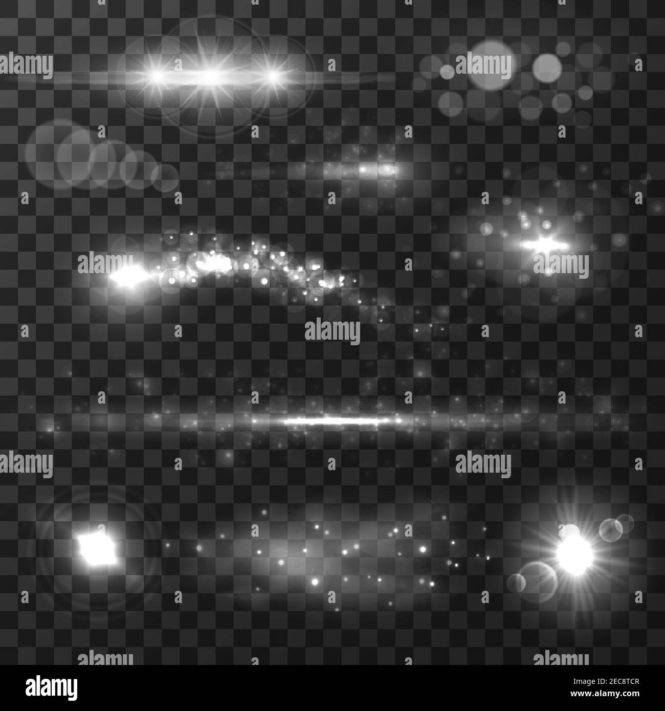 Light effects on transparent background with lens flare, glare ...