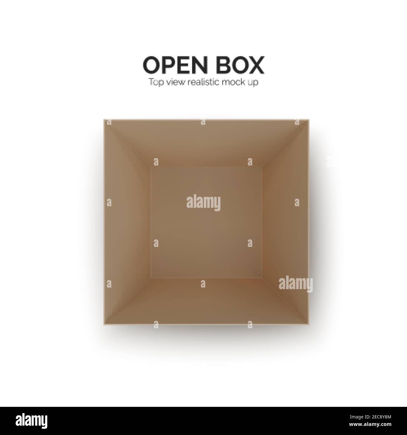 Open box top view. paper parcel. Realistic carton. Vector illustration ...