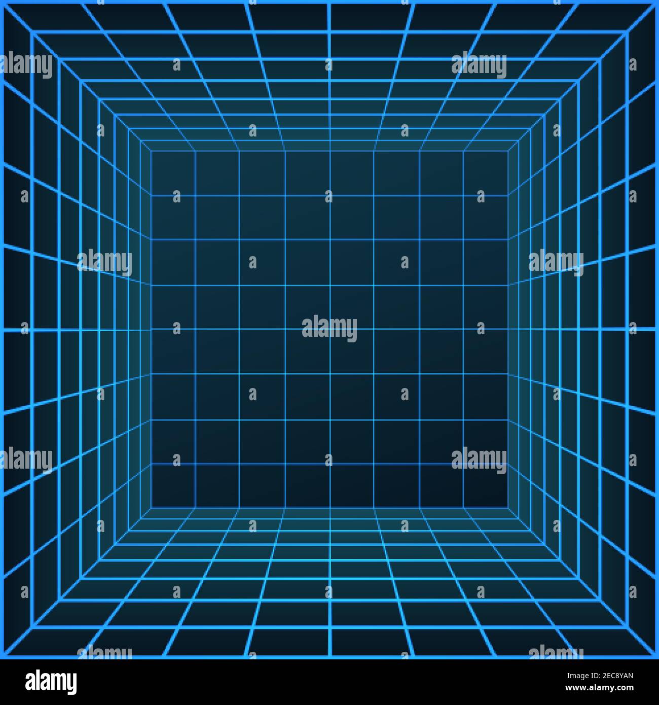 Wireframe of room. Sci-fi futuristic building architecture. Virtual ...