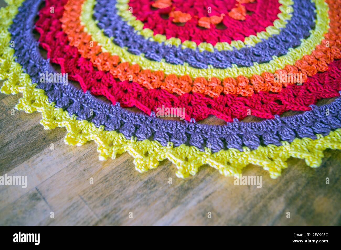 gorgeous centerpiece, handcrafted knitting Stock Photo - Alamy