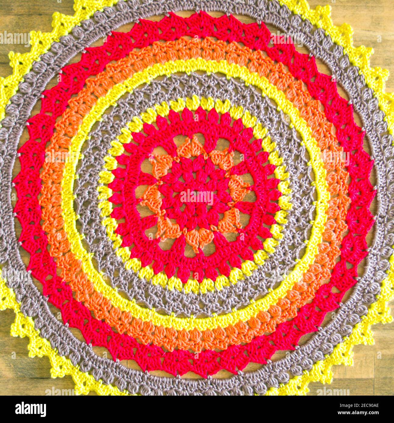 gorgeous centerpiece, handcrafted knitting Stock Photo - Alamy