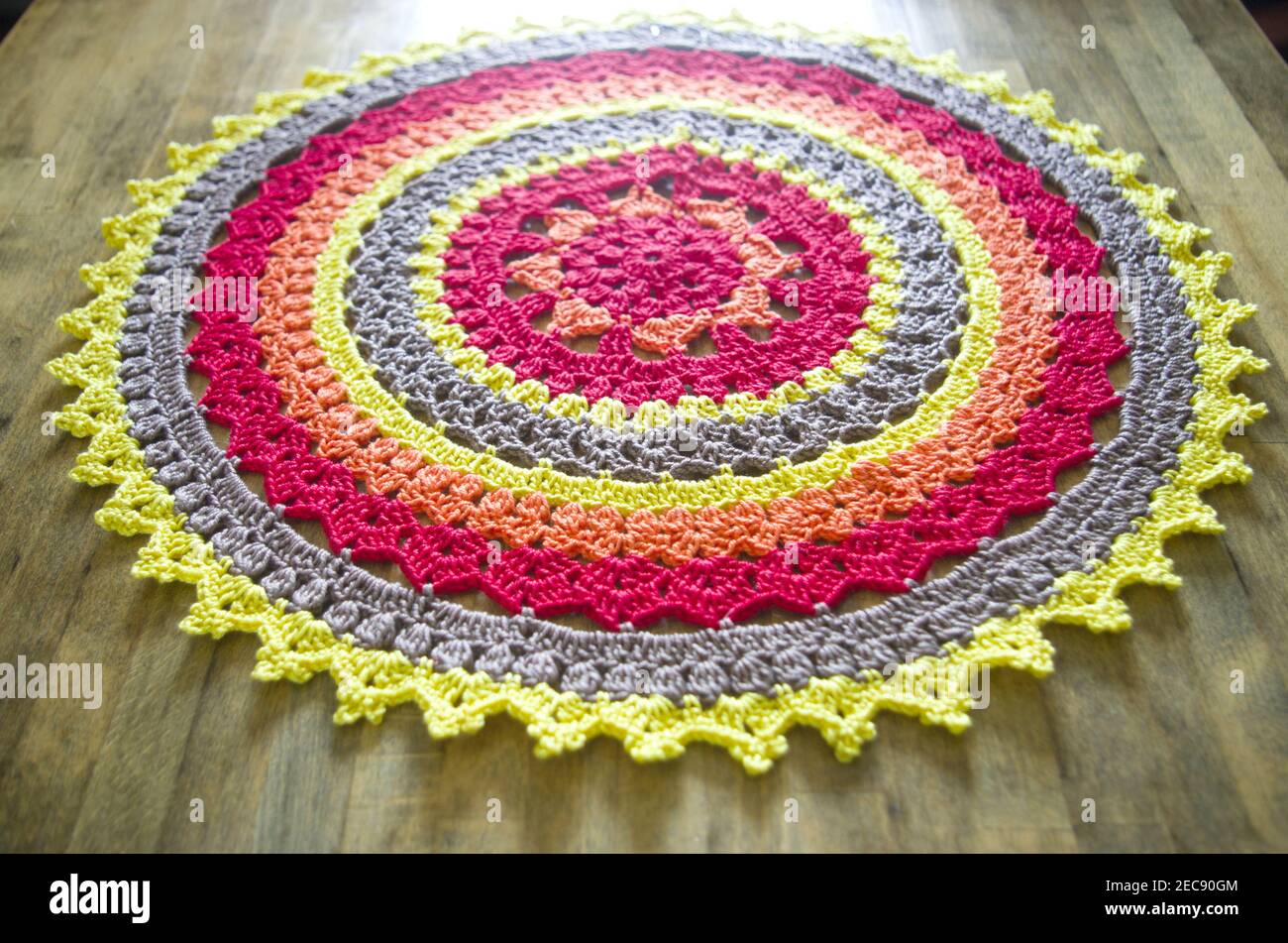 gorgeous centerpiece, handcrafted knitting Stock Photo - Alamy