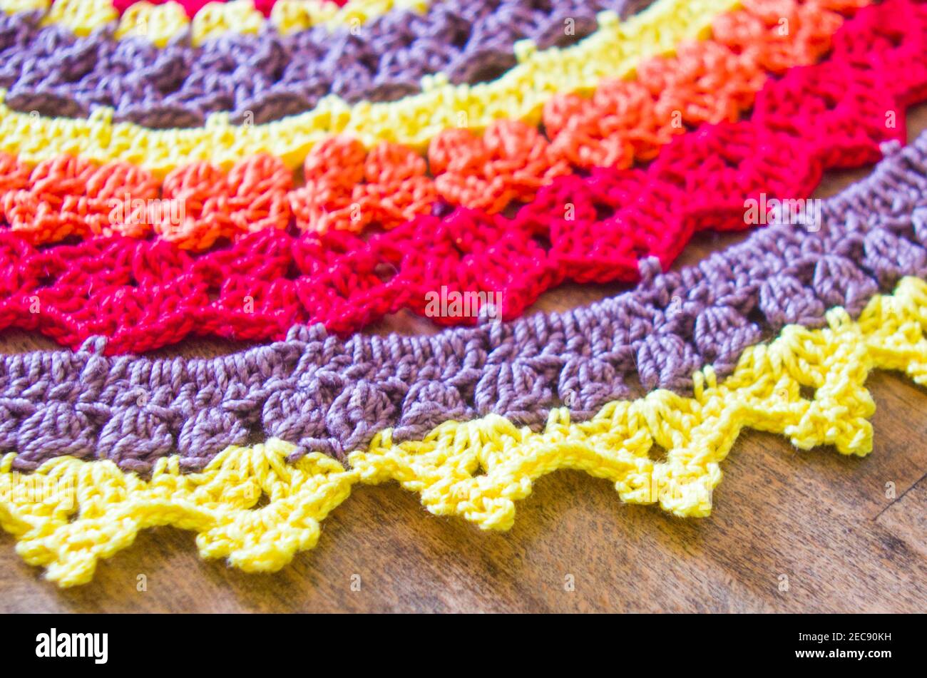 gorgeous centerpiece, handcrafted knitting Stock Photo - Alamy