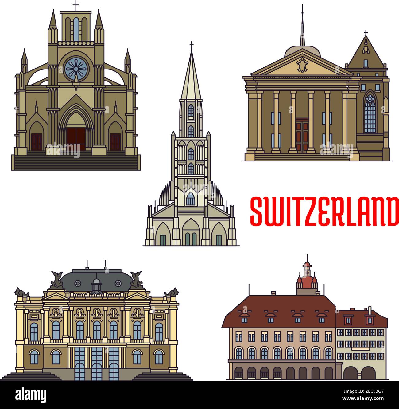 Saint pierre cathedral geneve Stock Vector Images - Alamy