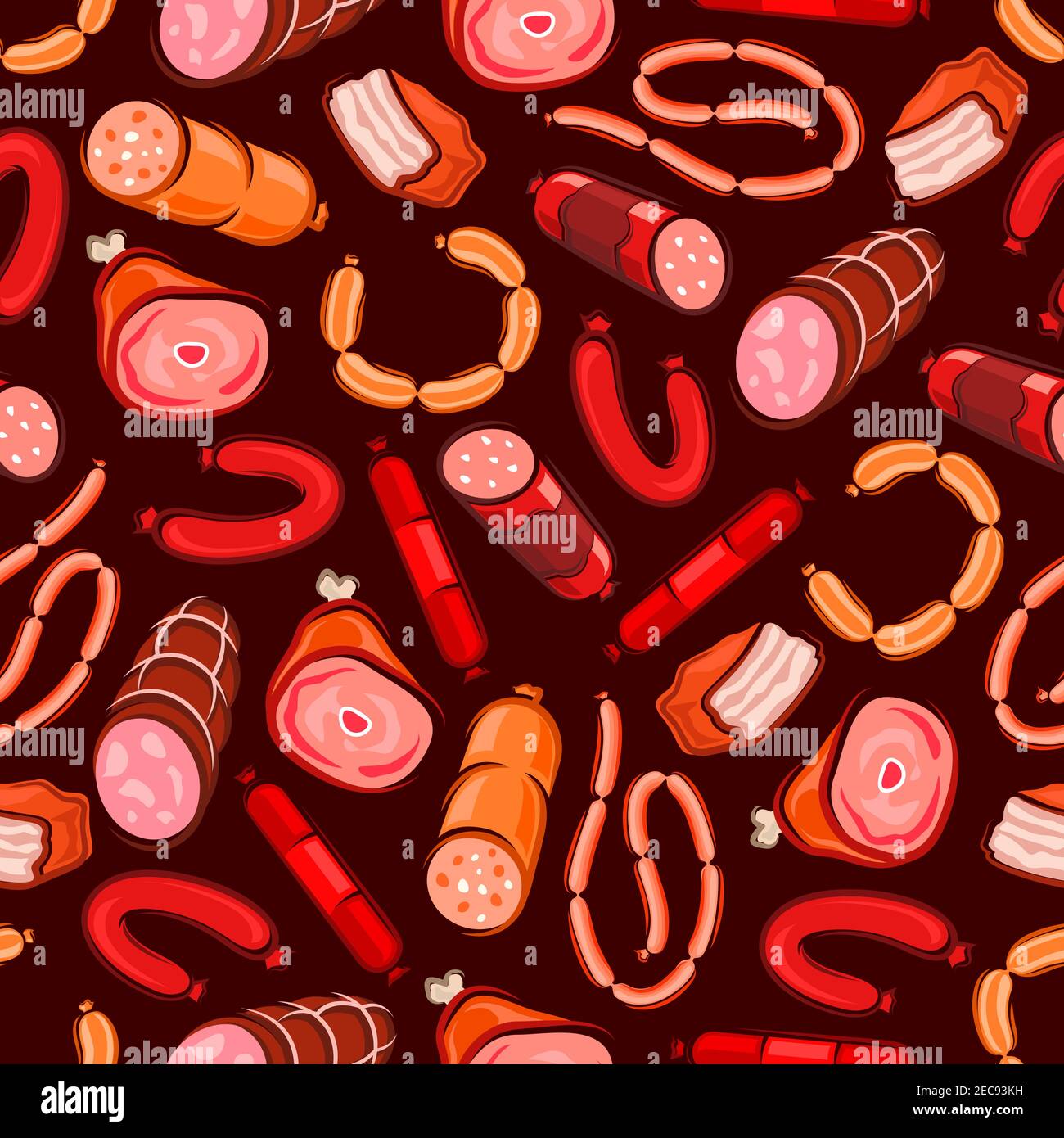 Meat food sliced sausages Stock Vector Images - Alamy