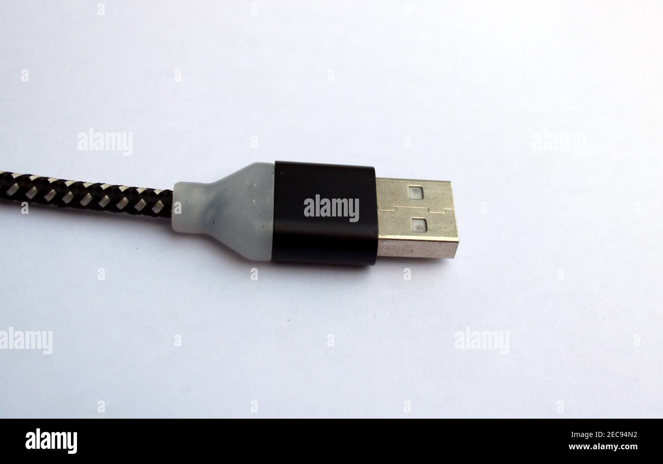 USB data cable on the white background photo capture from Bangladesh ...