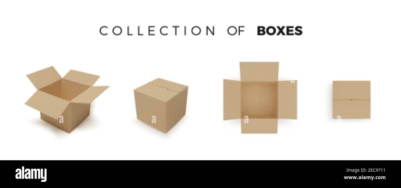 Cardboard box collection Stock Vector Images - Alamy