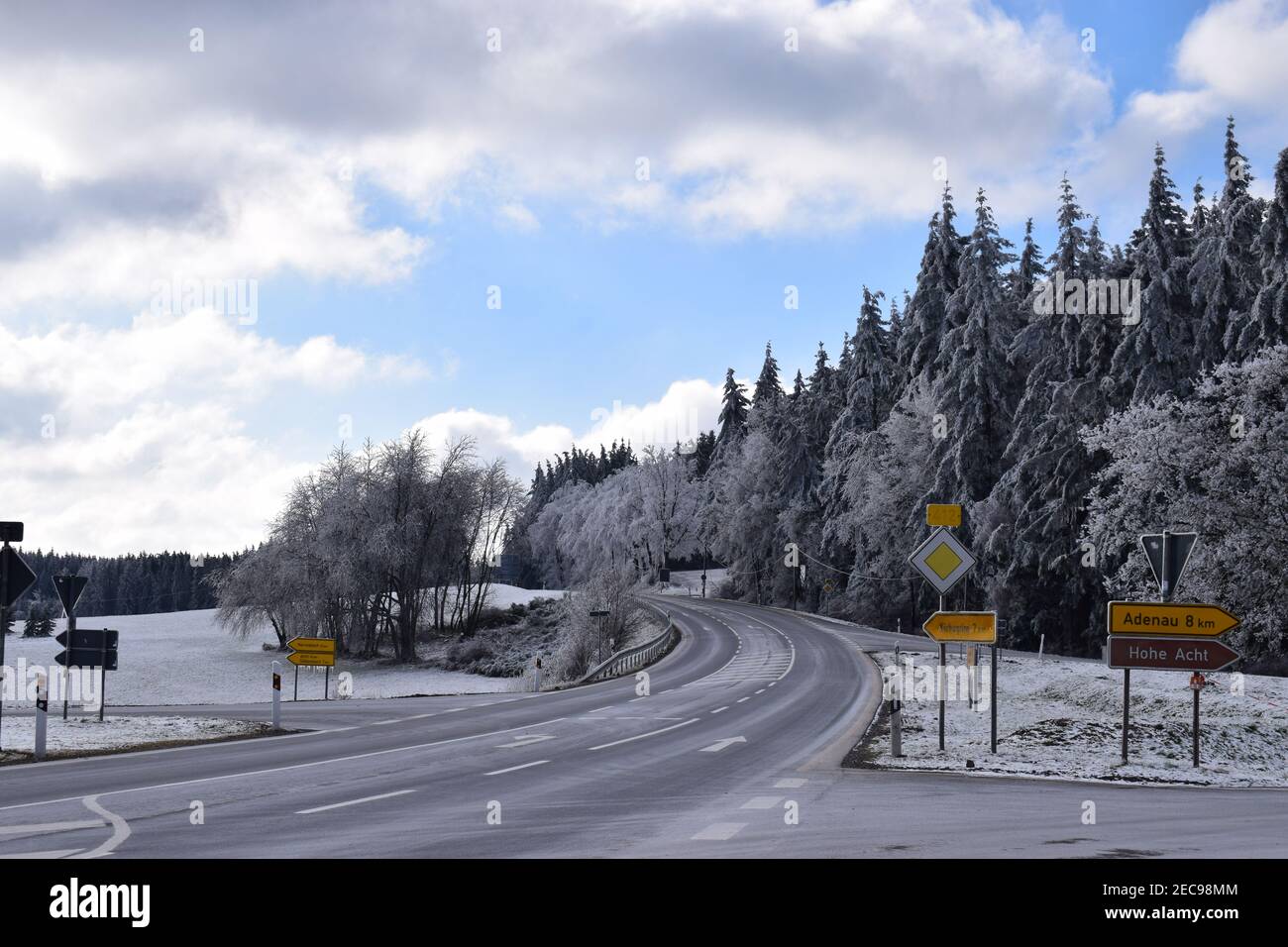 road intersection at the Hohe Acht Stock Photo - Alamy