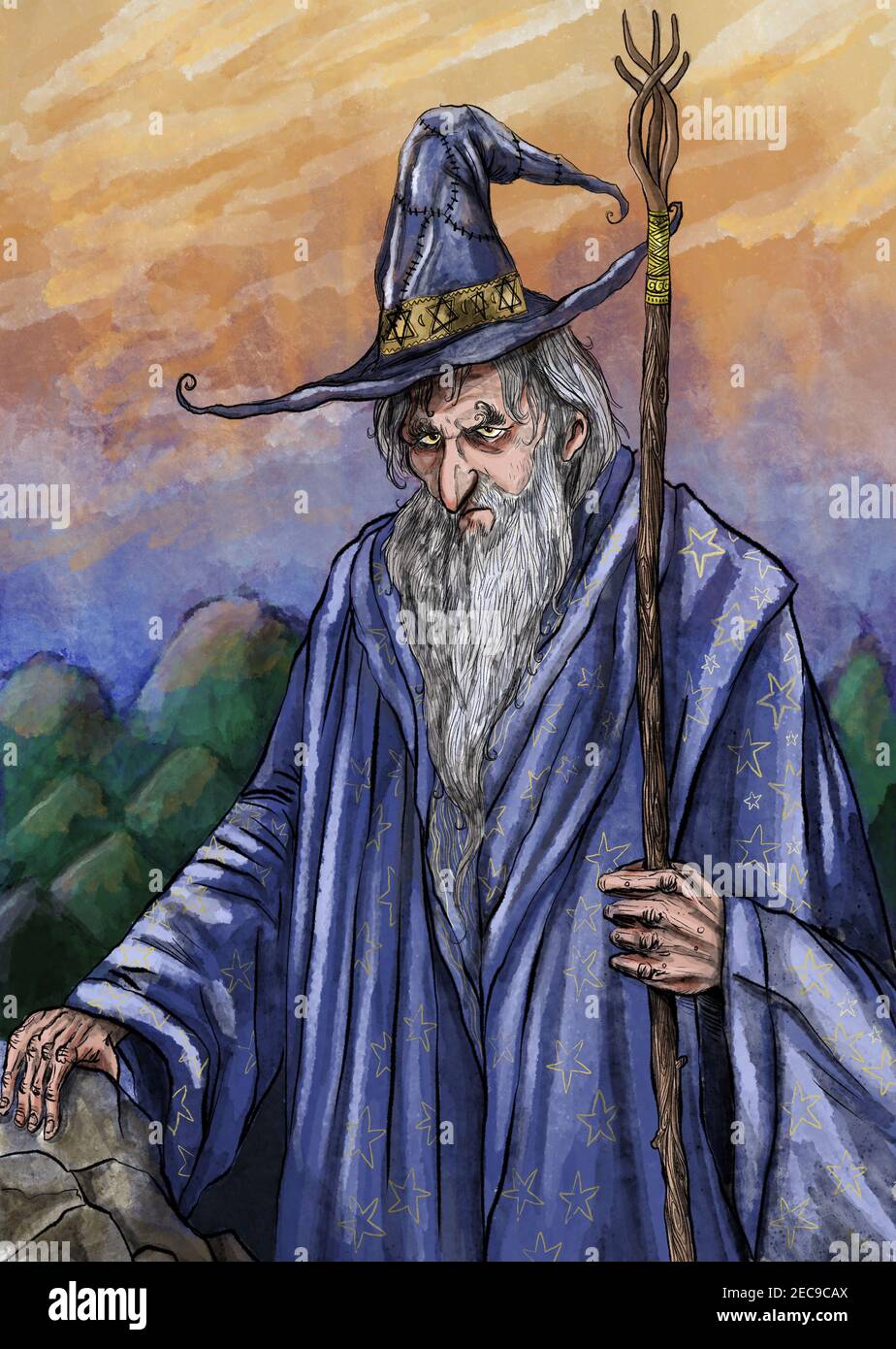 Wizard Illustration High Resolution Stock Photography and Images - Alamy