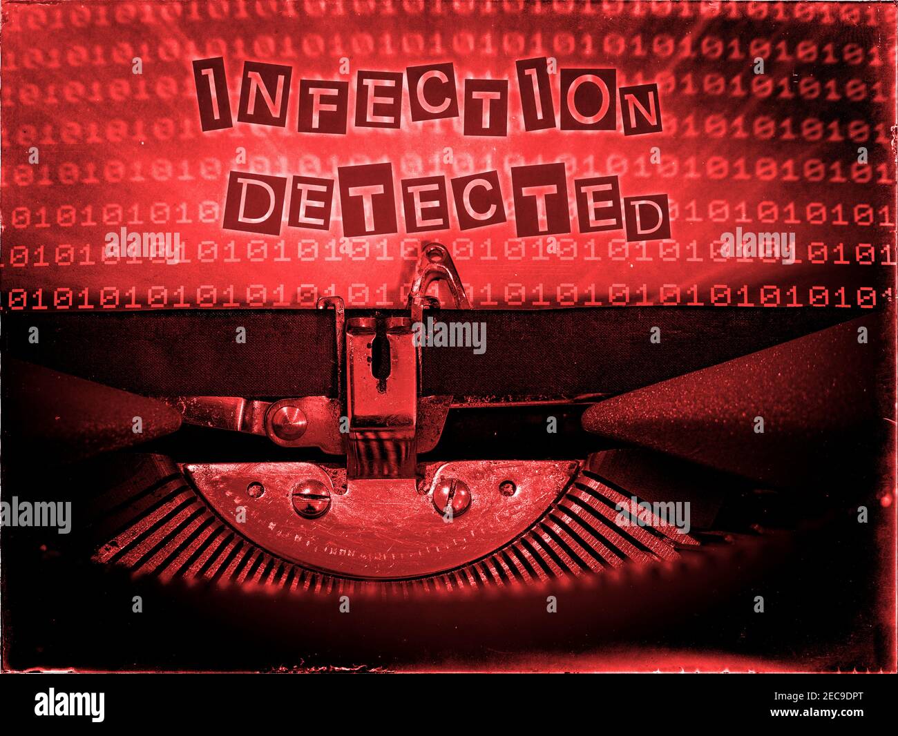 Infection detected, Computer Virus on a Mechanical Typewriter Stock ...