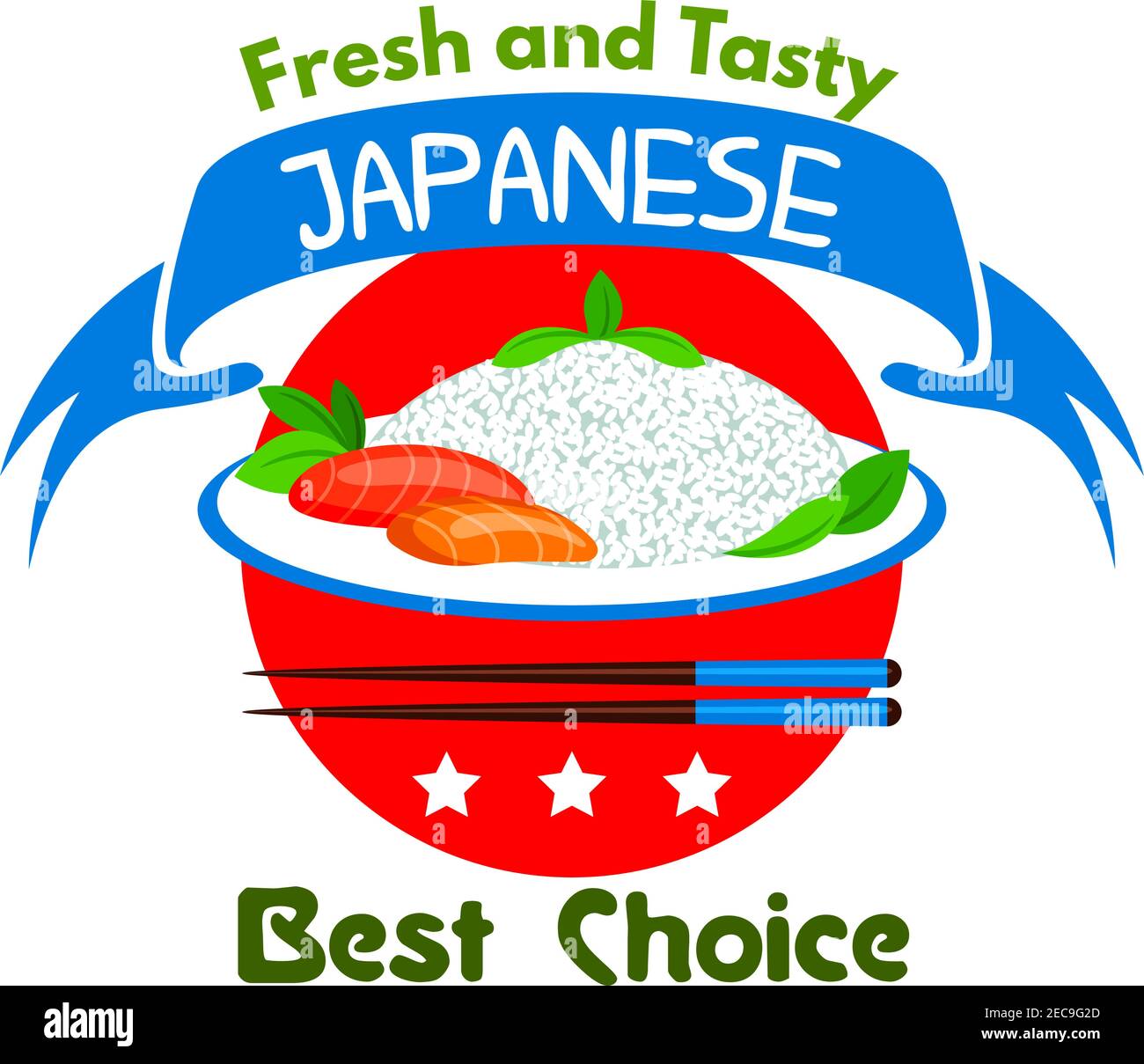 Japanese food restaurant icon. Stylized emblem of japan flag, steamed ...