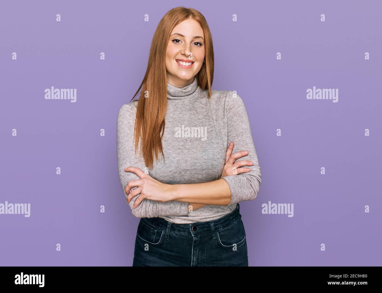 Young irish woman wearing casual clothes happy face smiling with ...