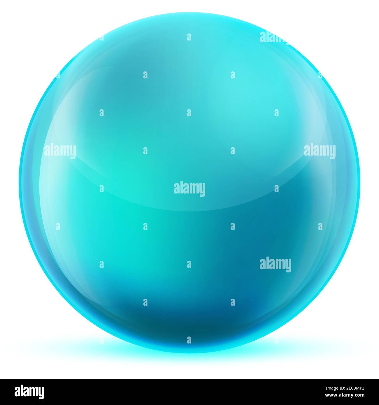 Glass blue ball or precious pearl. Glossy realistic ball, 3D abstract ...