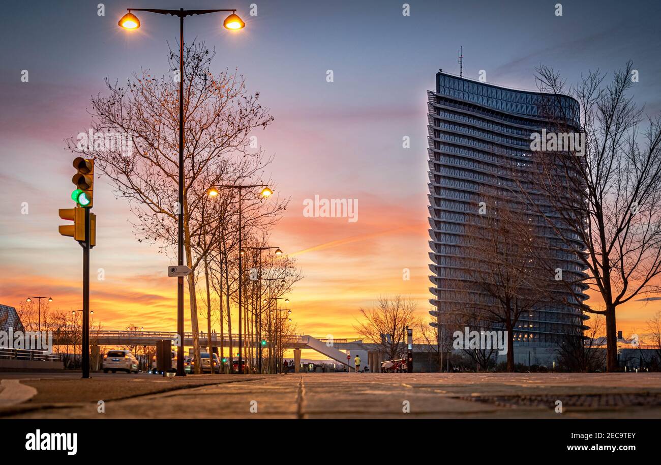Sunset in the Water Park Stock Photo - Alamy