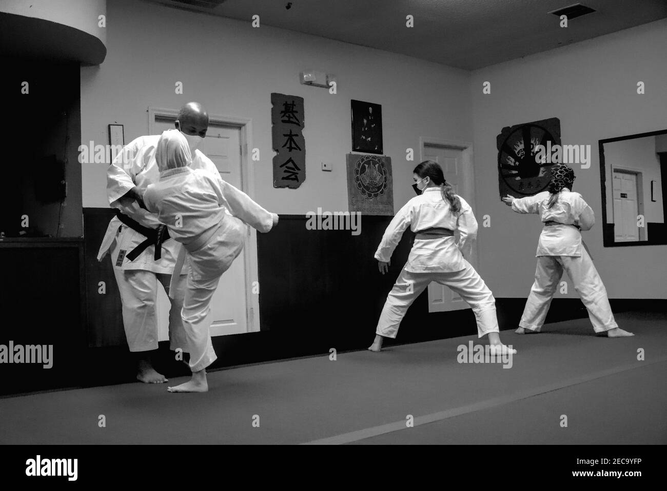 This action photo is of my son and his classmates in a Karate class ...
