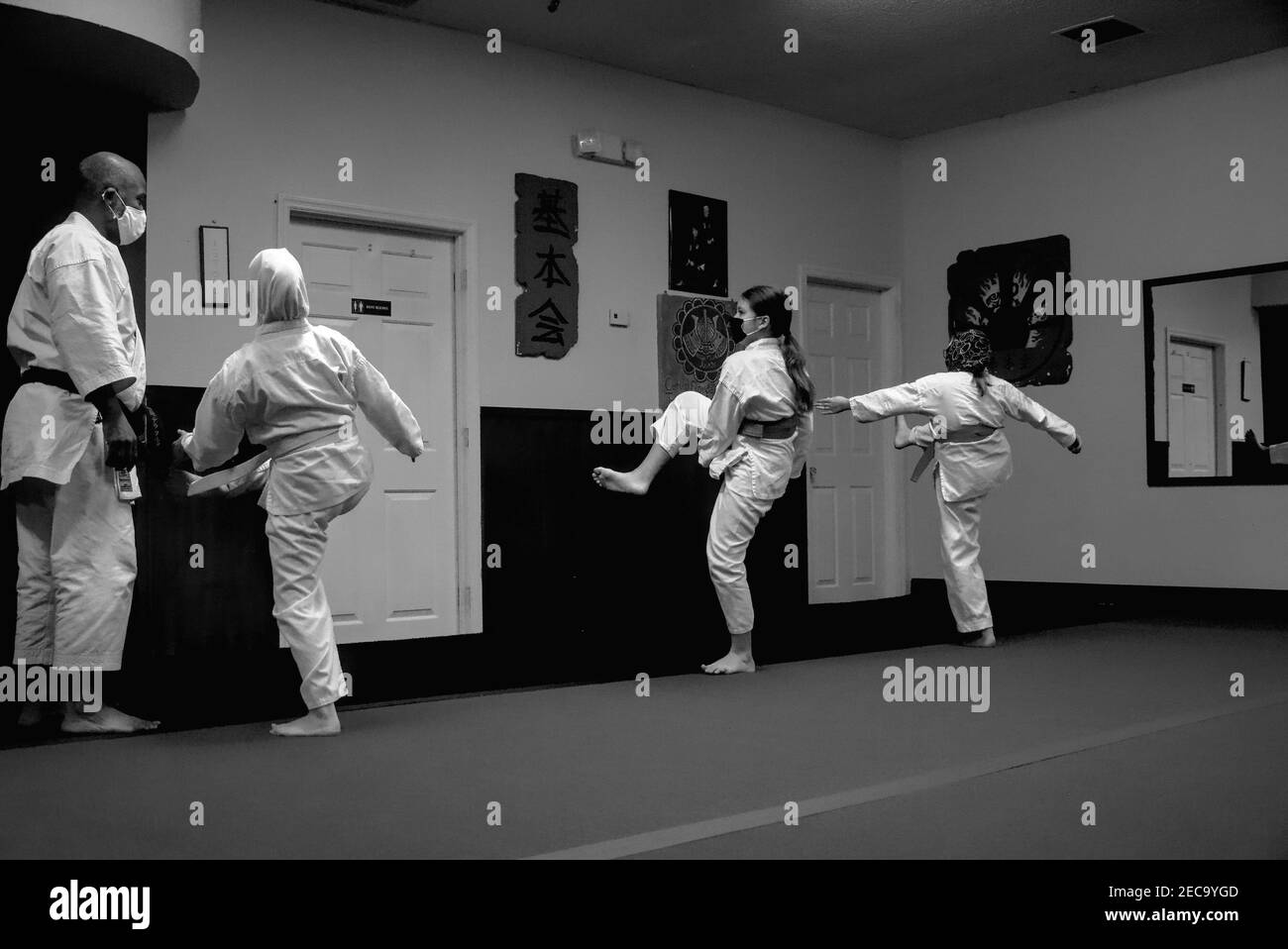 This action photo is of my son and his classmates in a Karate class ...