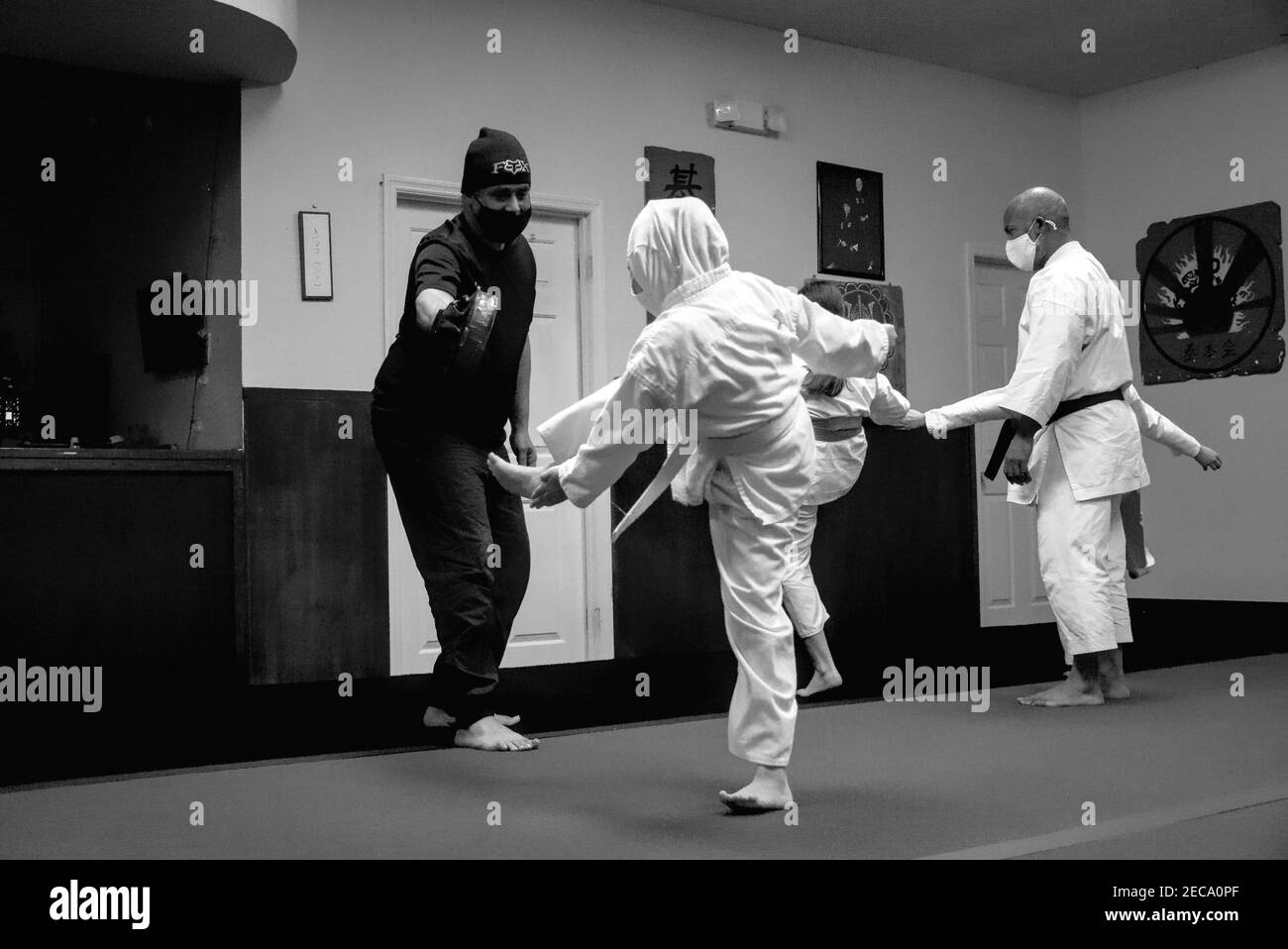 This action photo is of my son and his classmates in a Karate class ...