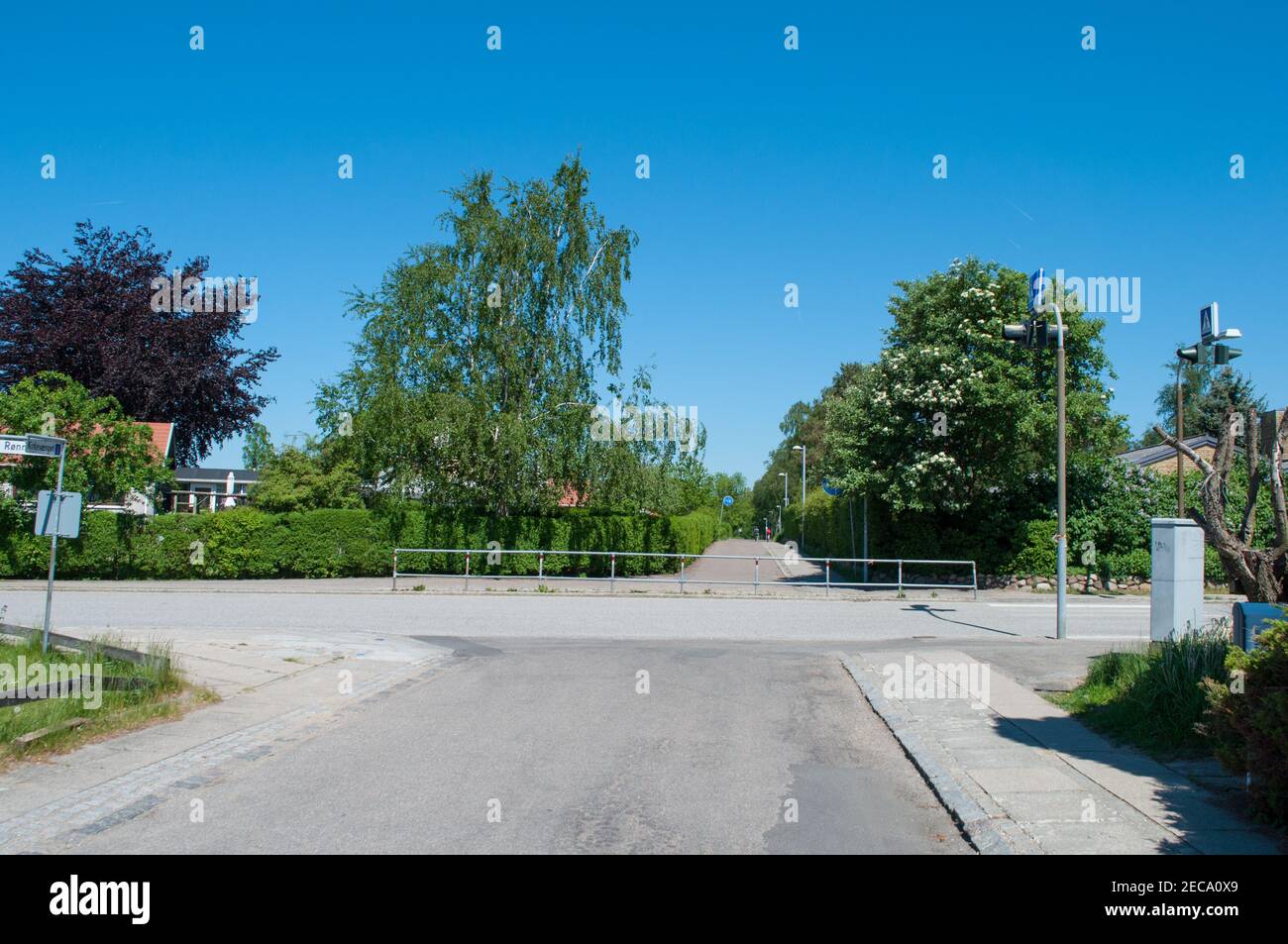 Crossroad in Allerod in Denmark Stock Photo - Alamy