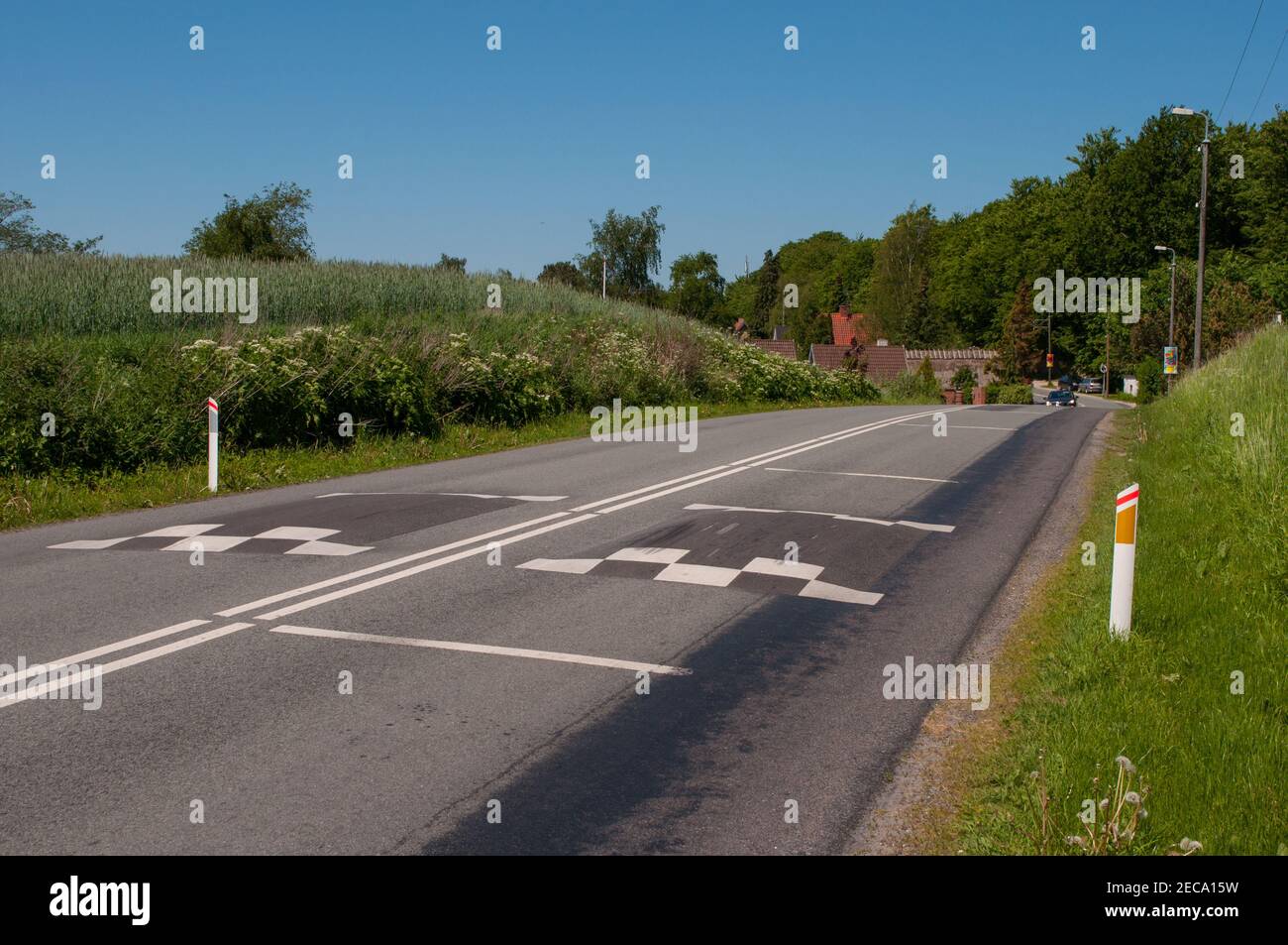 Speed bump on a Road between Hillerod and Allerod in Denmark Stock ...