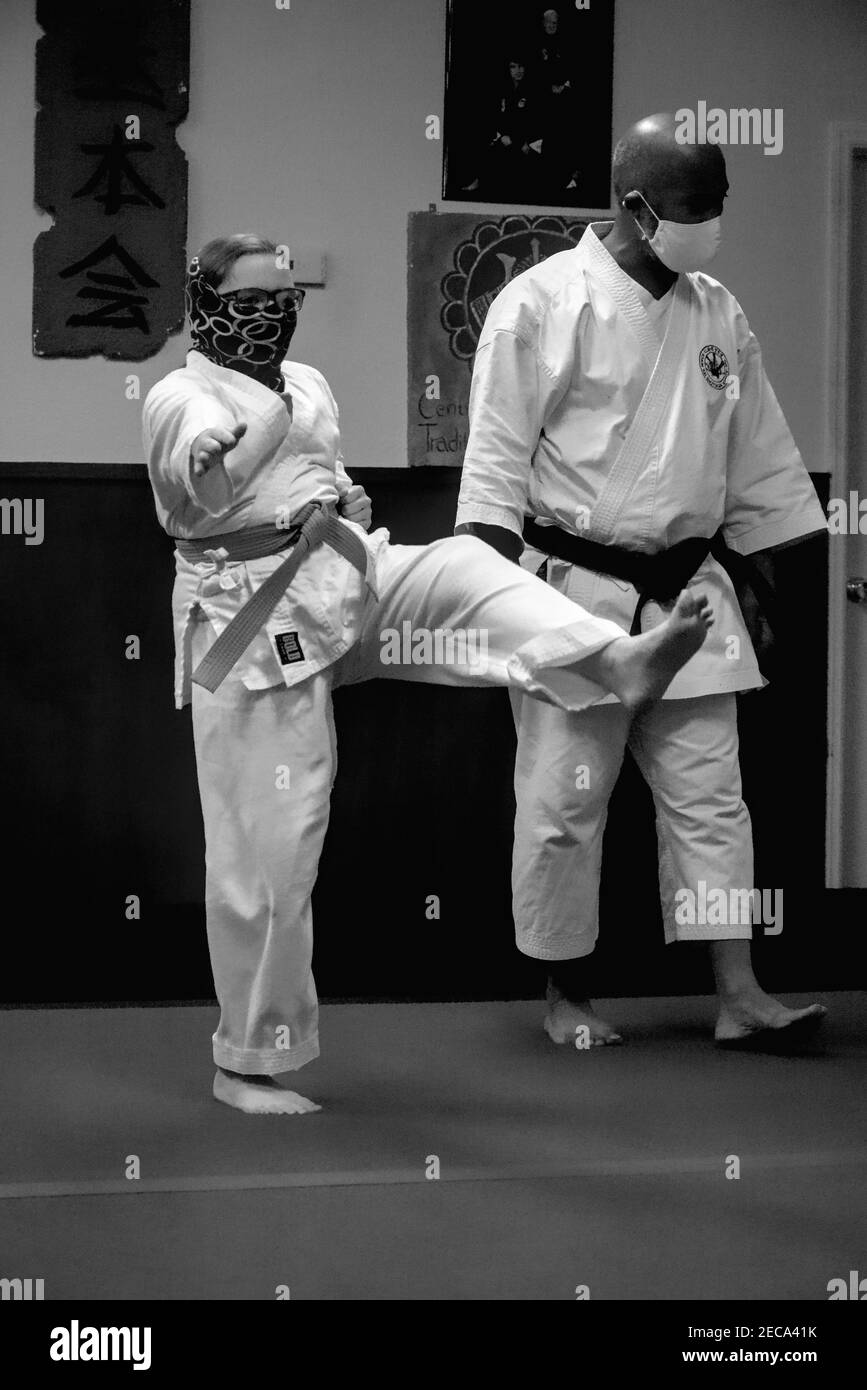 This action photo is of my son and his classmates in a Karate class ...
