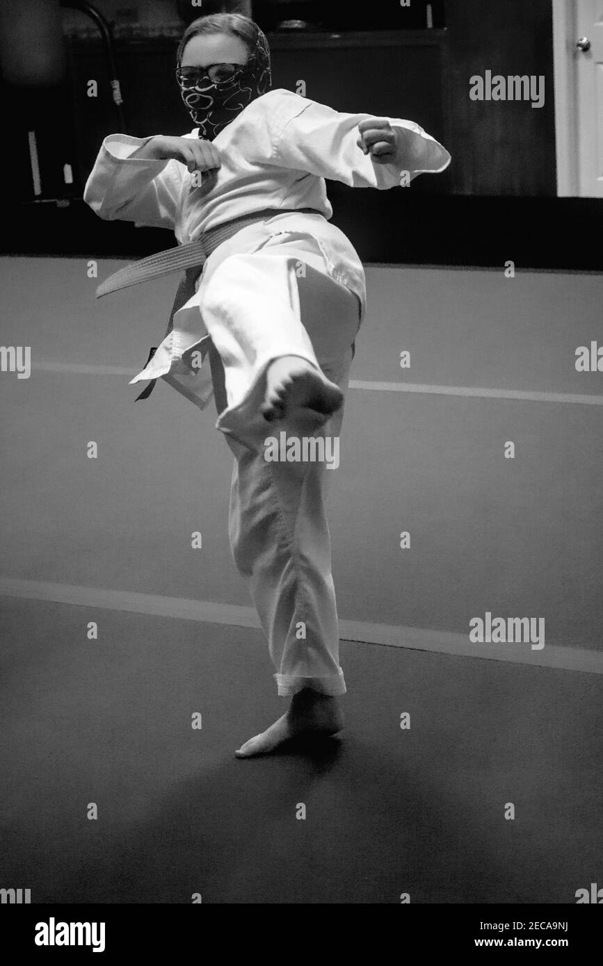 Child karate dojo Black and White Stock Photos & Images - Alamy