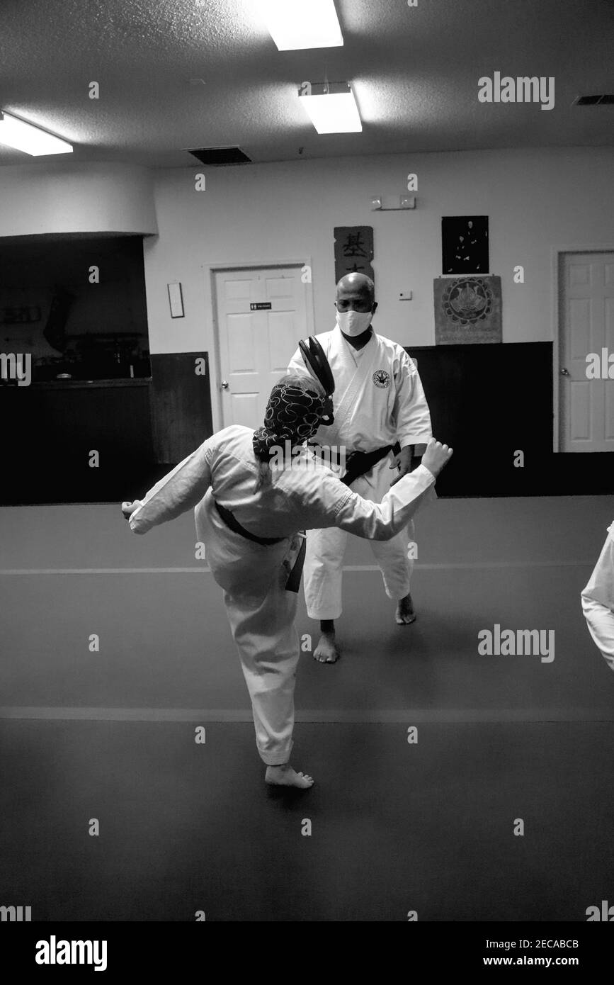 This action photo is of my son and his classmates in a Karate class ...
