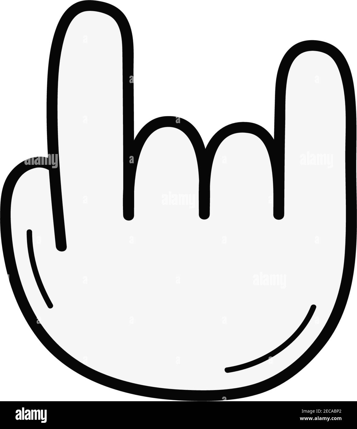 Rock gesture vector illustration icon. Doodle hand drawn outlined ...