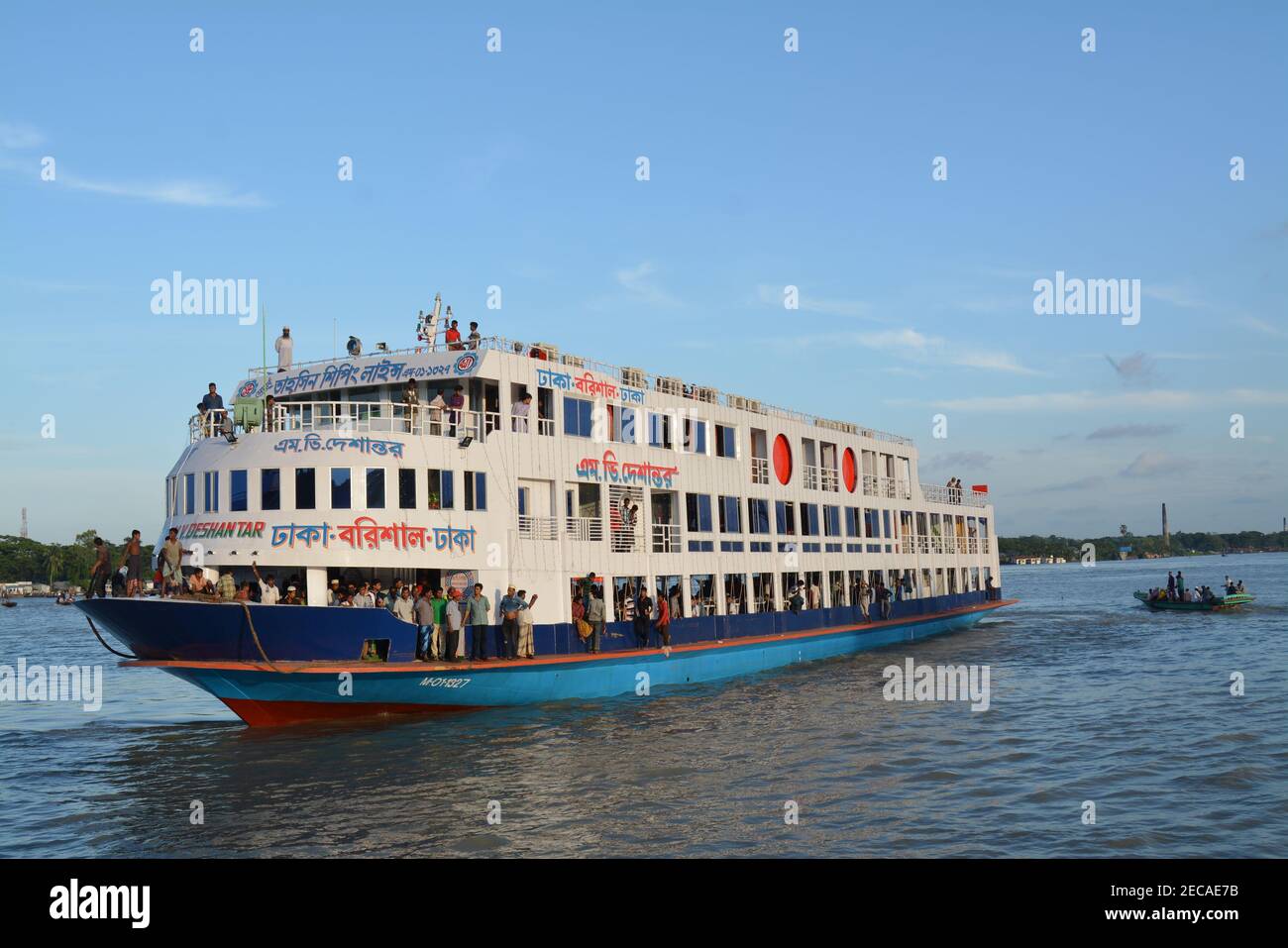 Passenger launch ride on the Kirtankhola river Stock Photo - Alamy