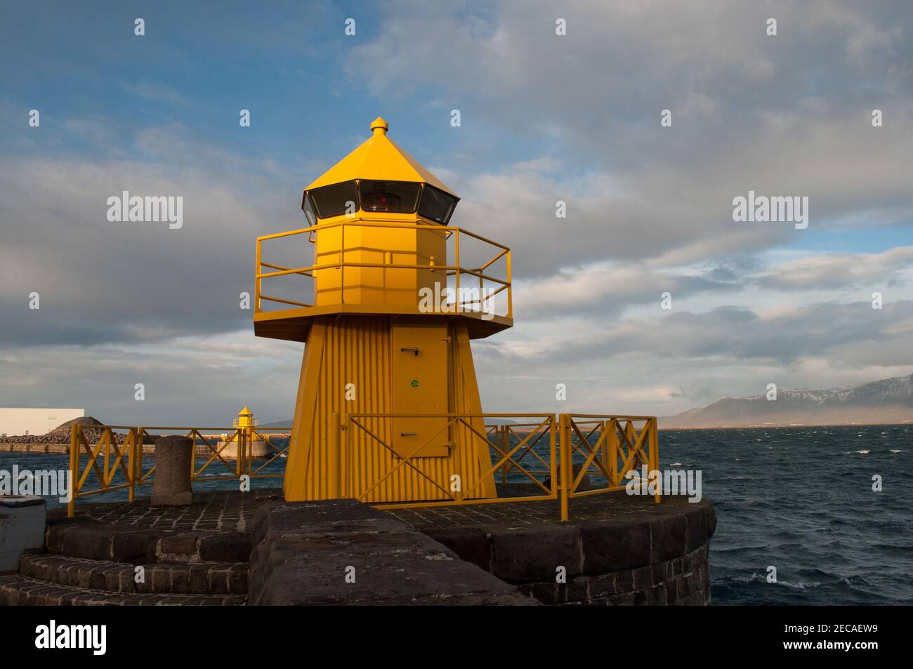 lighthouse in the entrance to Reykjavik harbor Stock Photo - Alamy