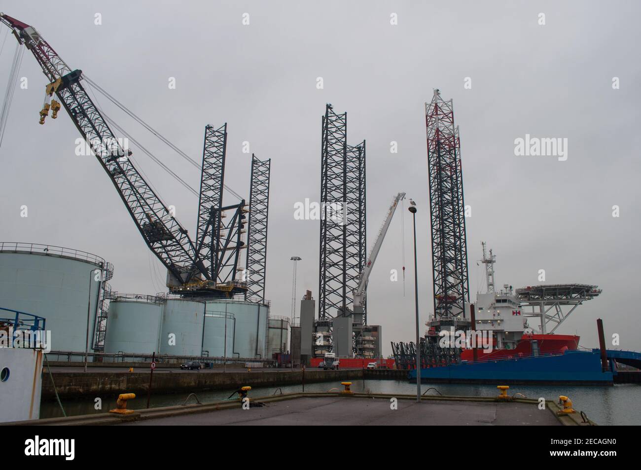 crane platform in Esberg port in Denmark Stock Photo - Alamy