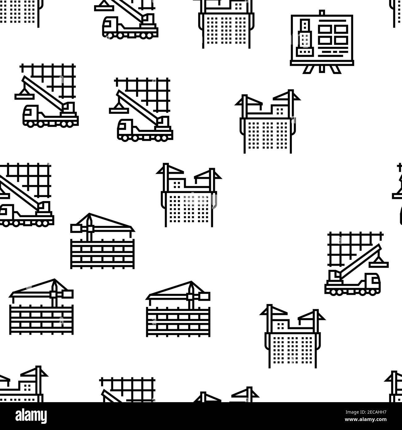 Building Construction Vector Seamless Pattern Stock Vector Image & Art ...