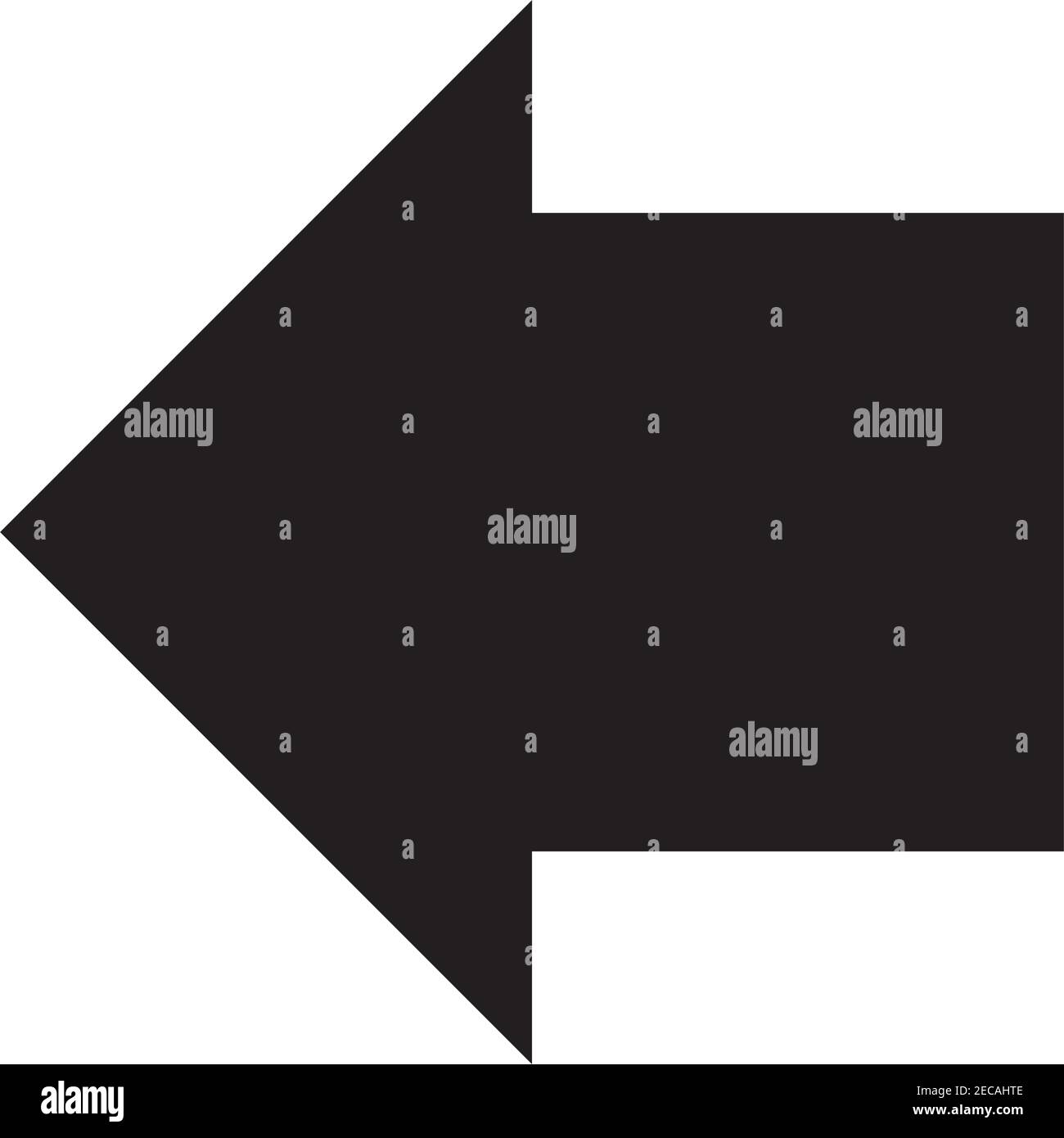 Left arrow symbol icon vector for web and application in a black flat ...