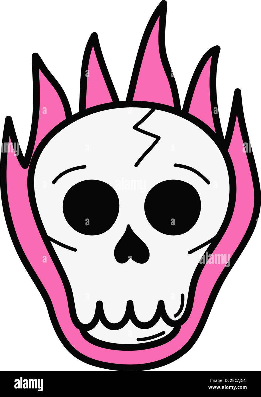 Pink Fire Skull