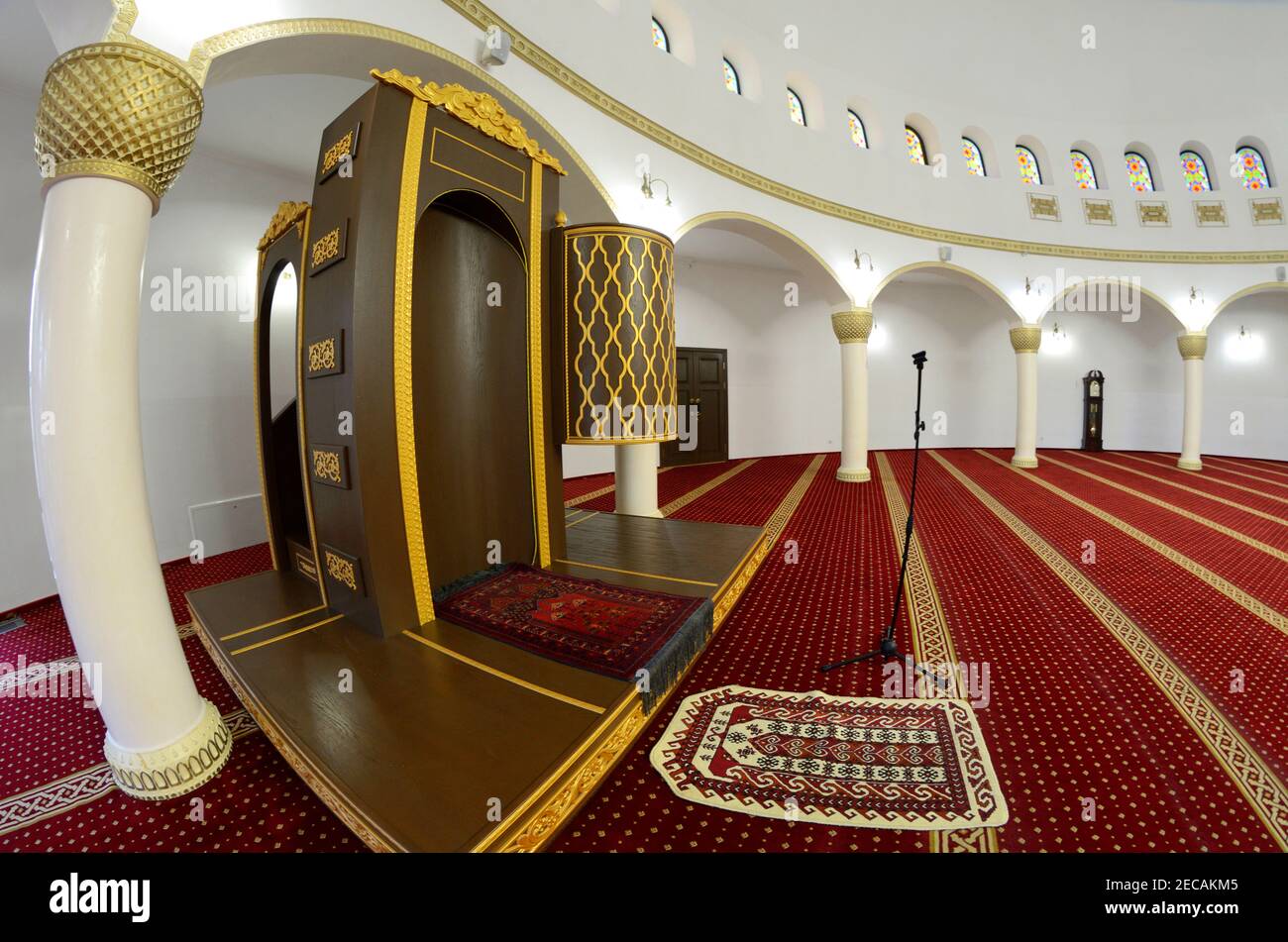 View of hall for praying (iwan) of the Ar-Rahma Mosque (Mercy Mosque ...