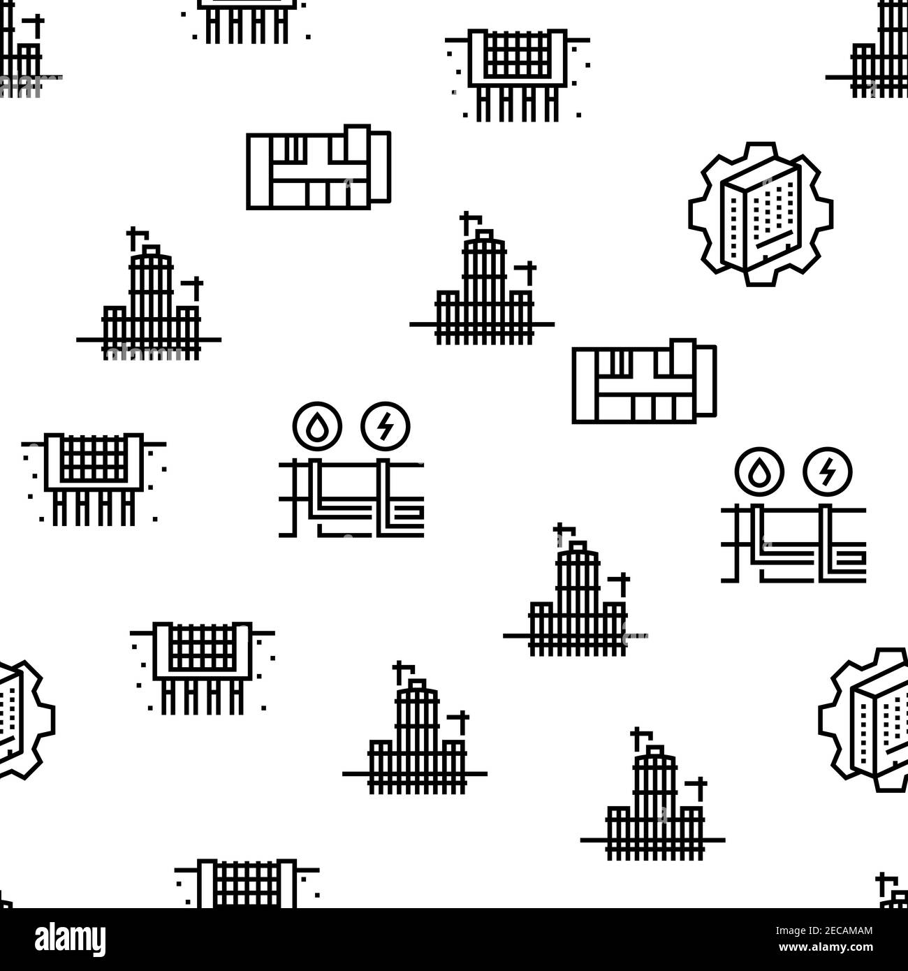 Construction excavation foundation development Black and White Stock ...