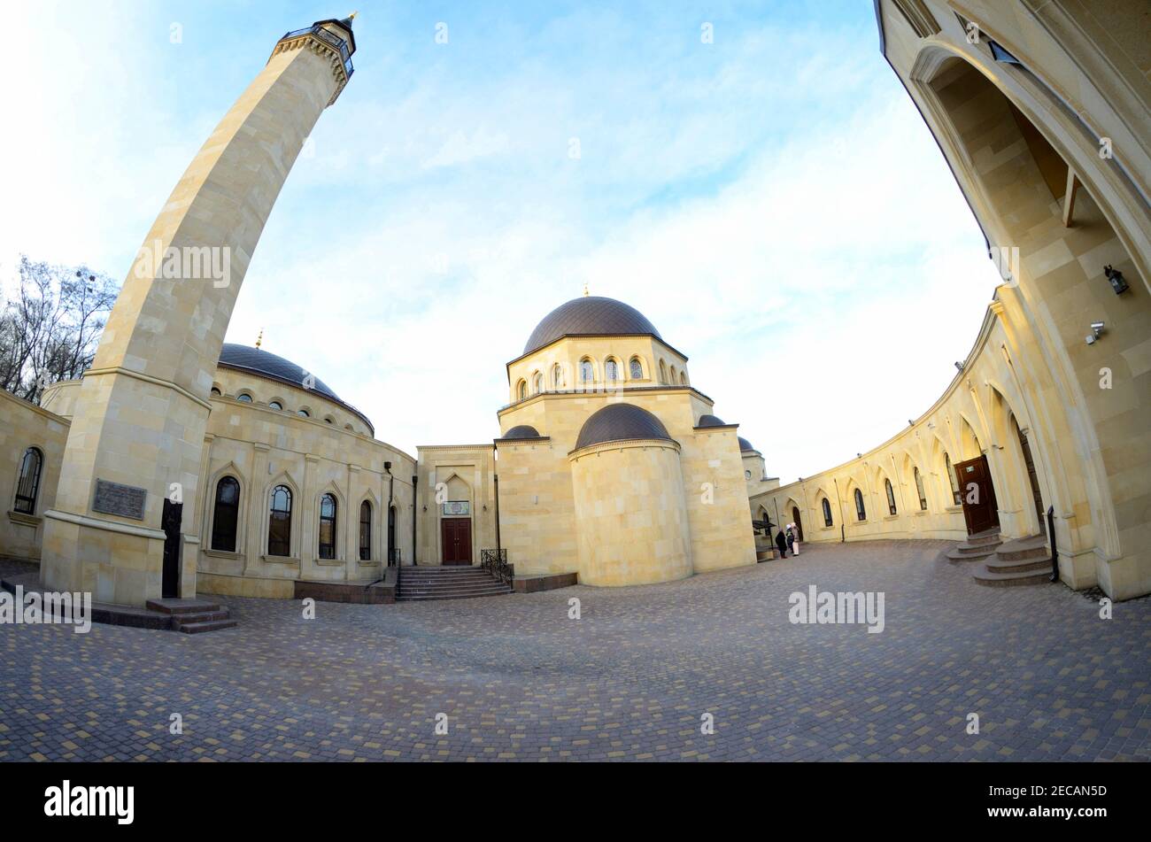courtyard of Ar-Rahma Mosque (Mercy Mosque) with building of the mosque ...