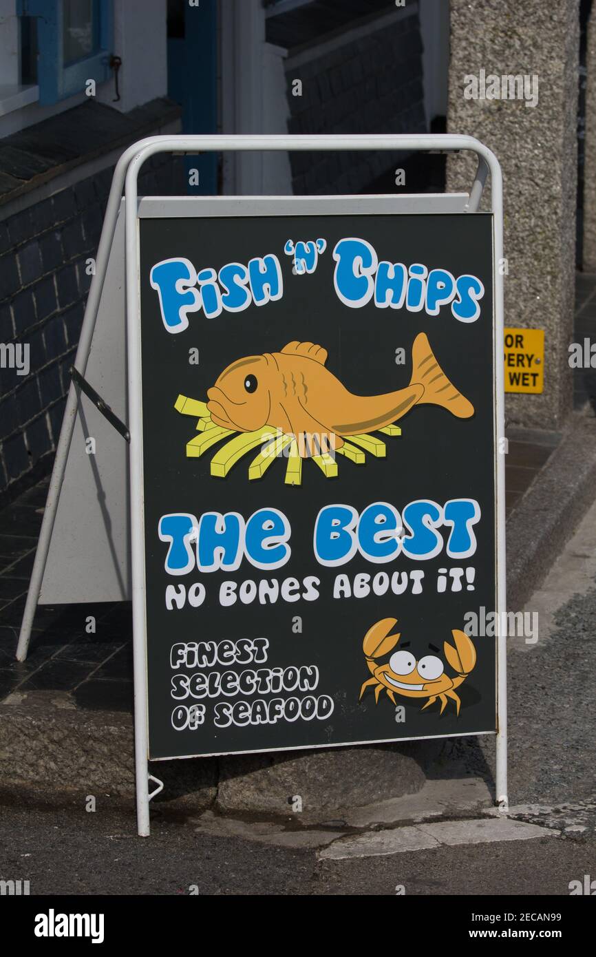 Fish n chips sign hi-res stock photography and images - Alamy
