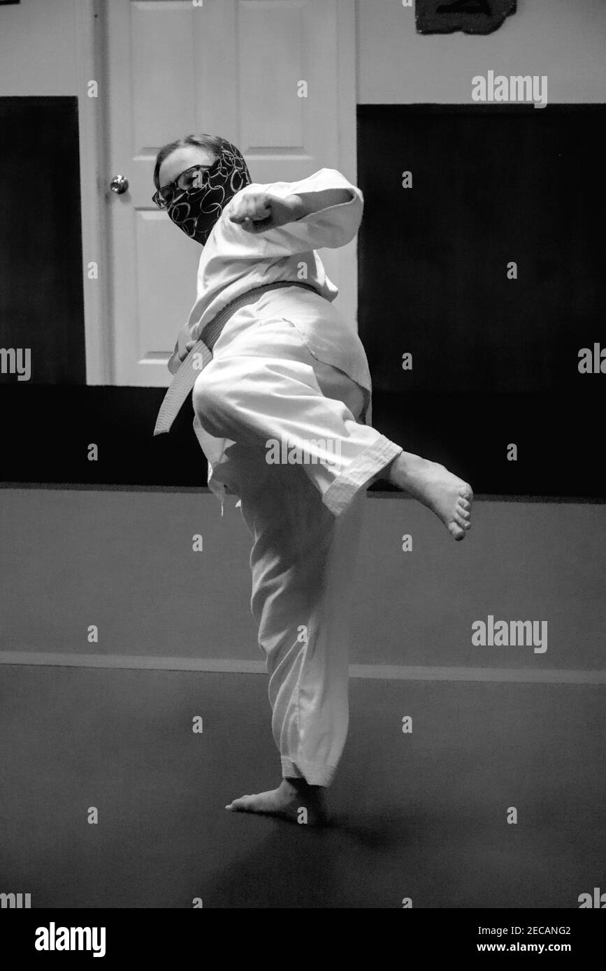 Child karate dojo Black and White Stock Photos & Images - Alamy