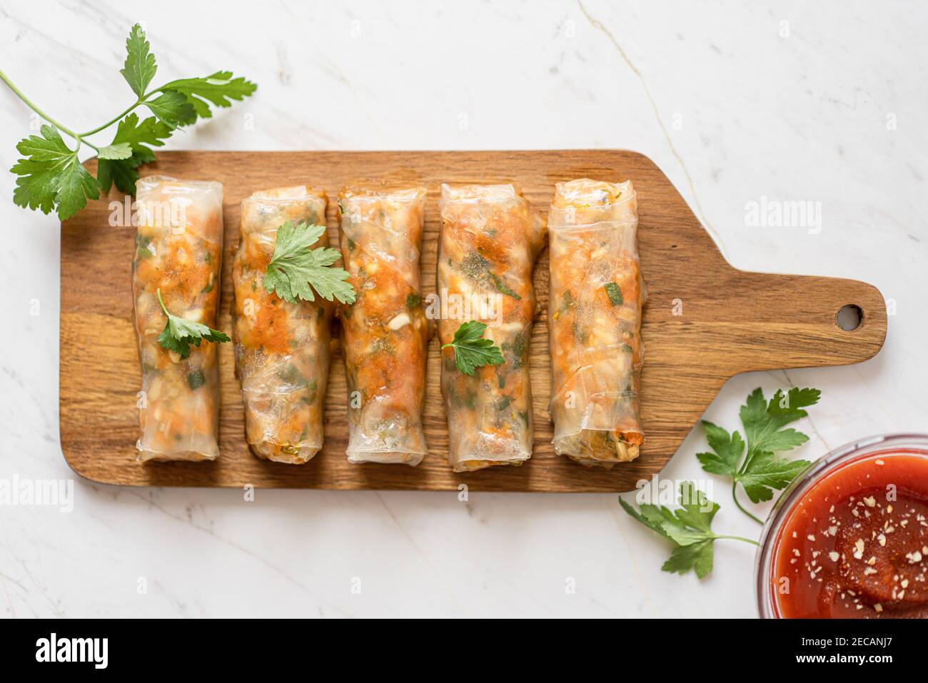 Dip appetizer spring rolls hi-res stock photography and images - Alamy