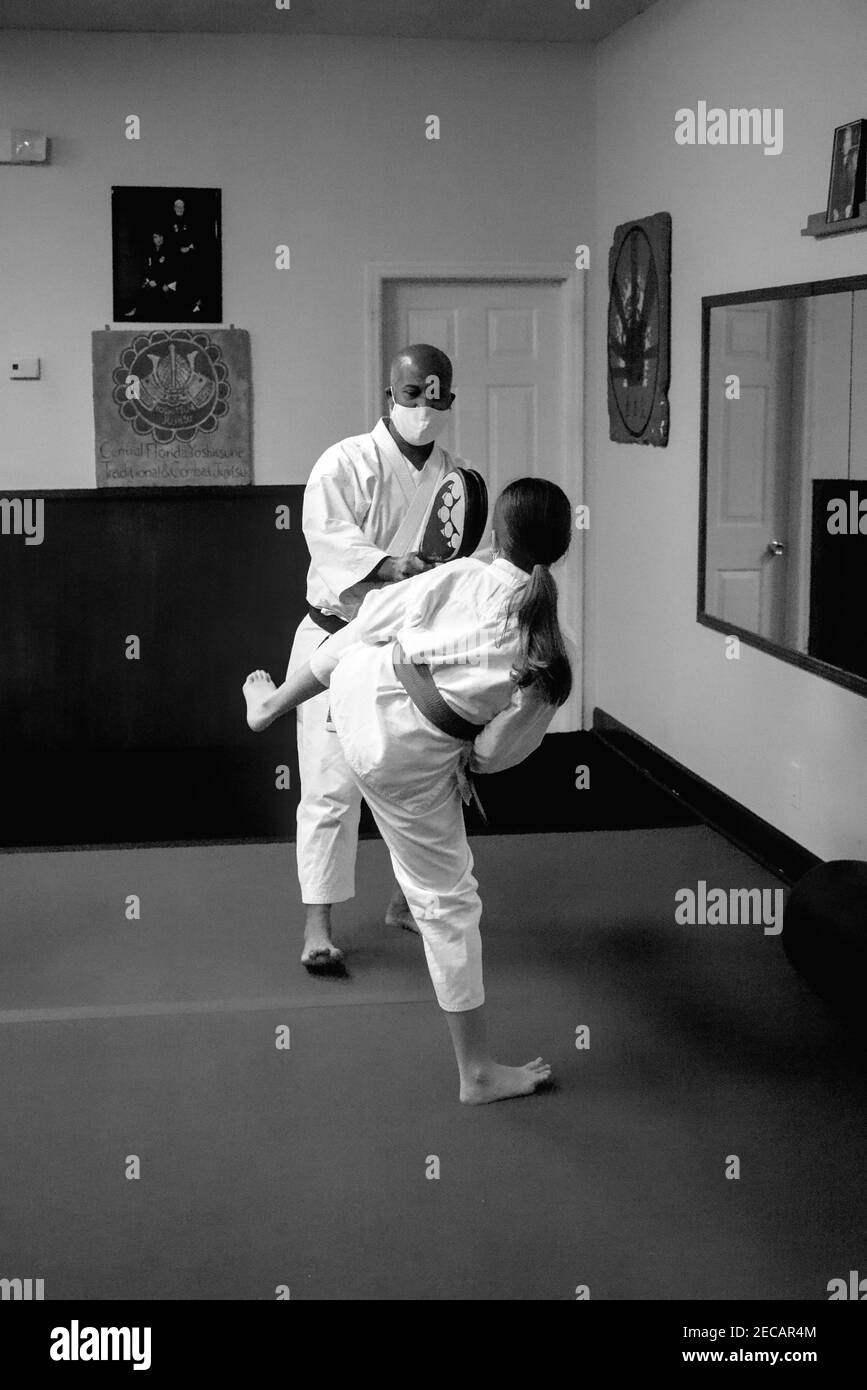 This action photo is of my son and his classmates in a Karate class ...