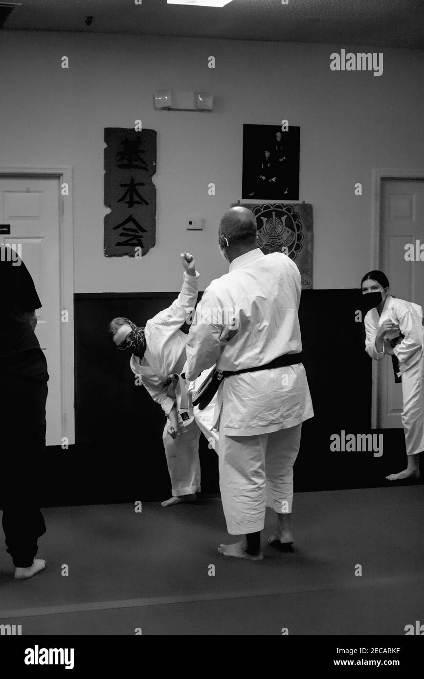 This action photo is of my son and his classmates in a Karate class ...