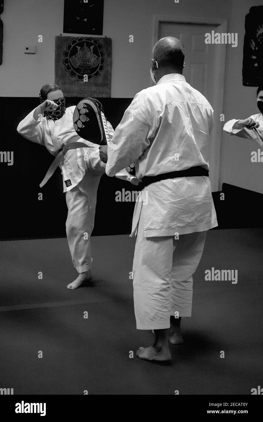 This action photo is of my son and his classmates in a Karate class ...