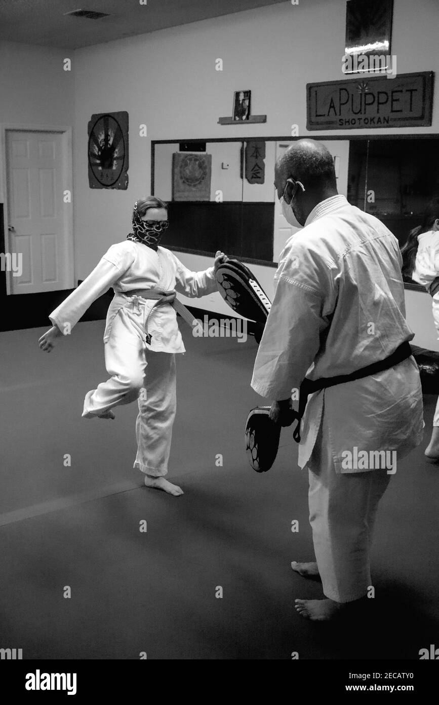 This action photo is of my son and his classmates in a Karate class ...