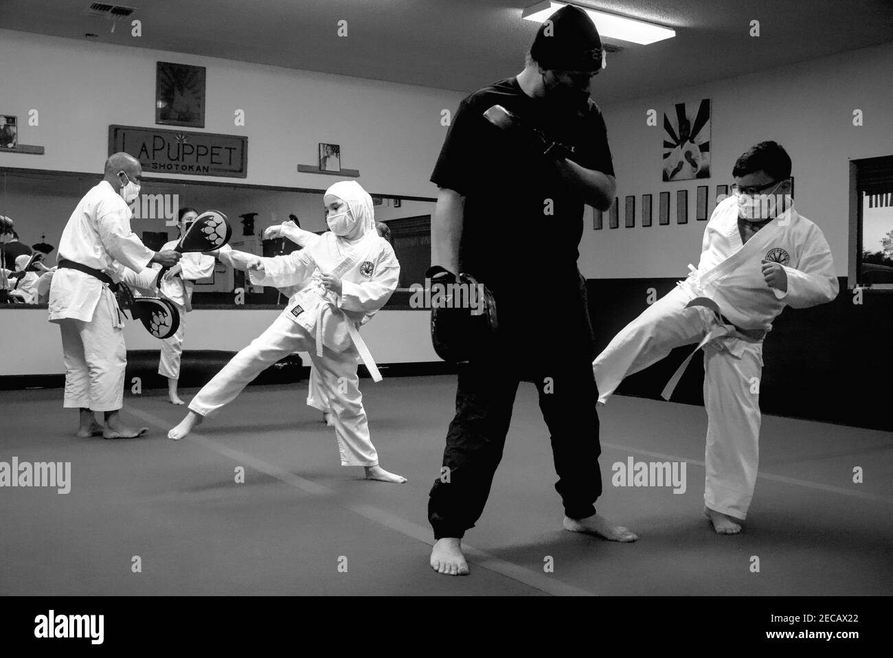 This action photo is of my son and his classmates in a Karate class ...