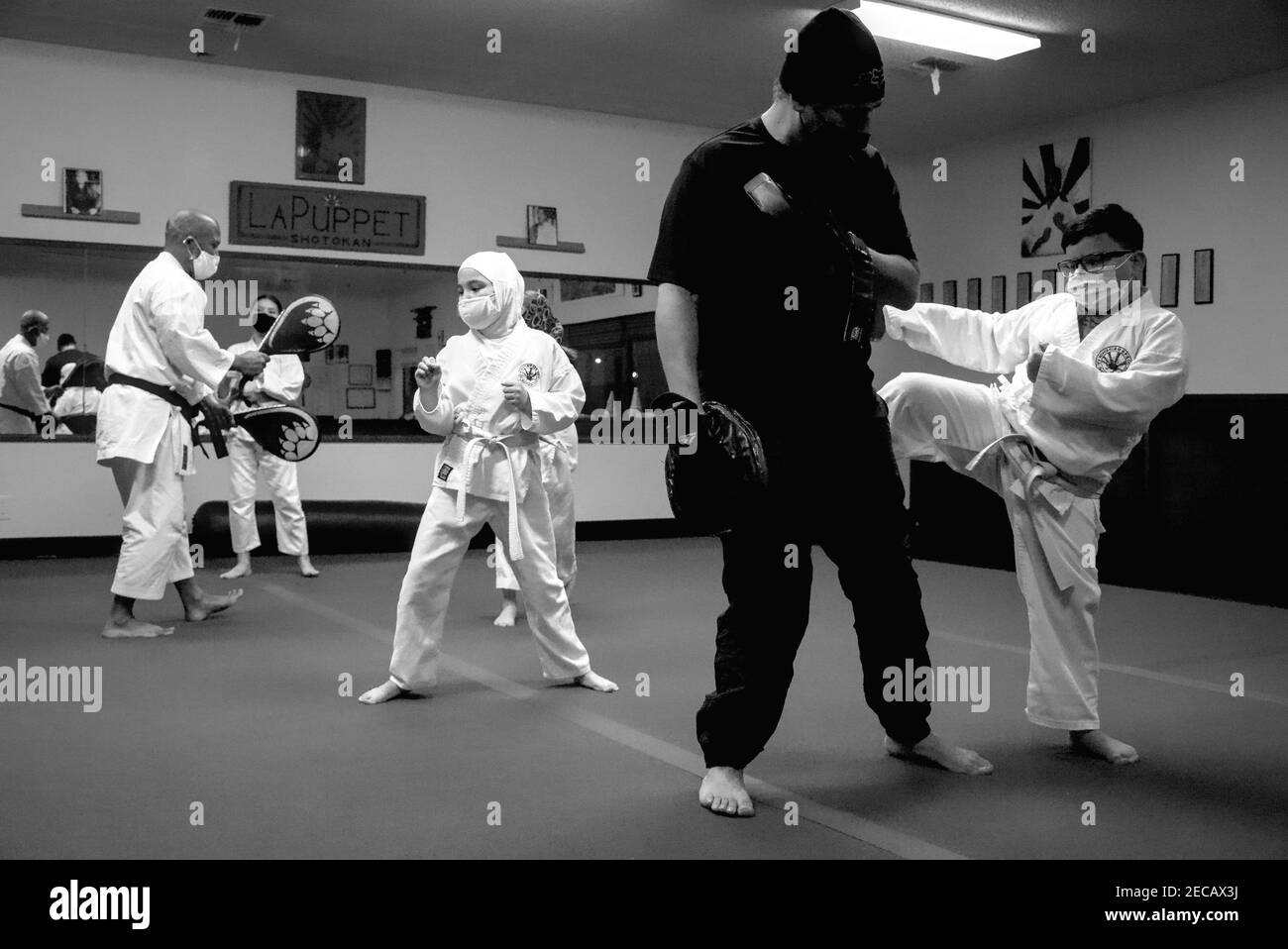 This action photo is of my son and his classmates in a Karate class ...