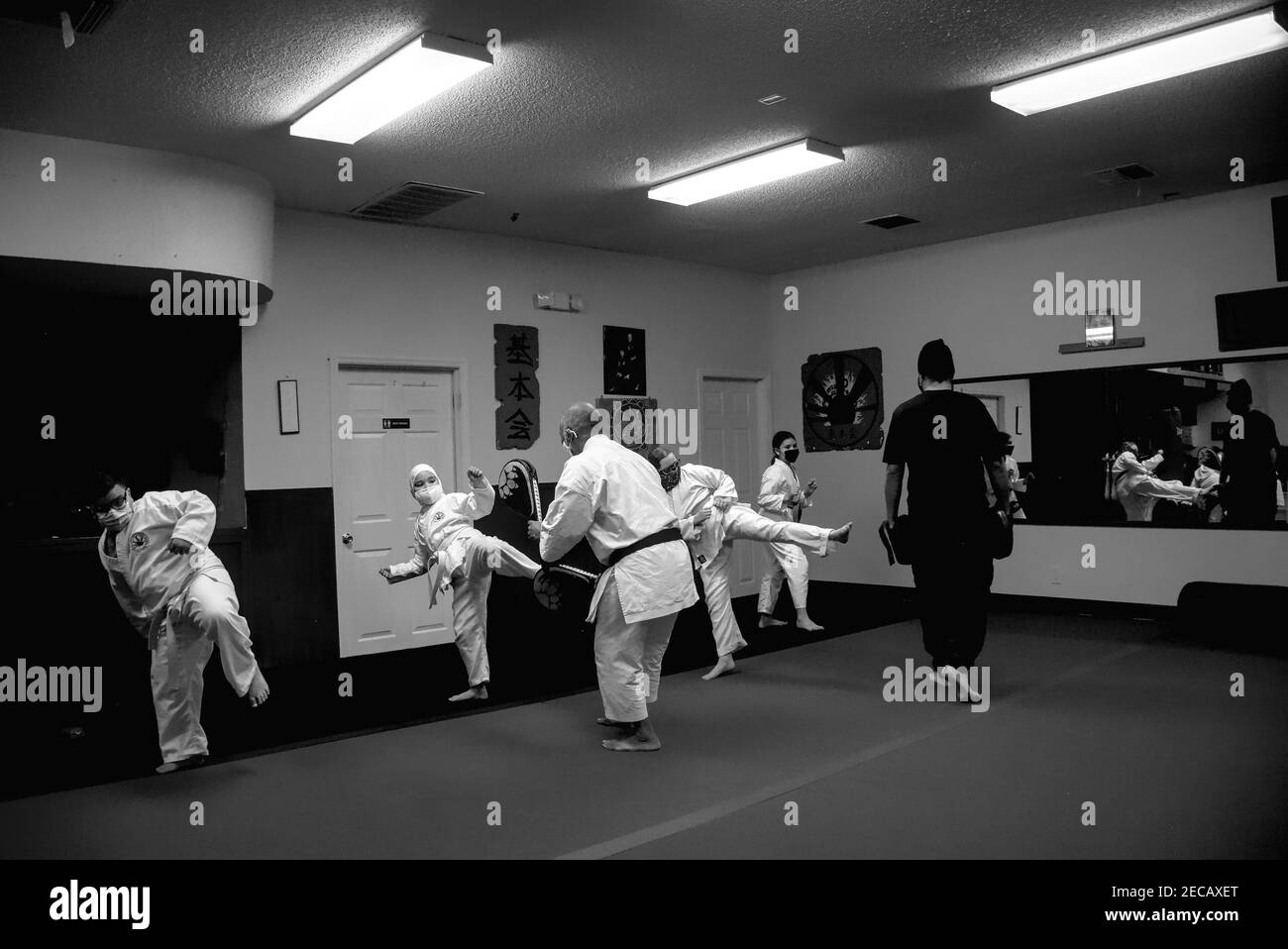 This action photo is of my son and his classmates in a Karate class ...